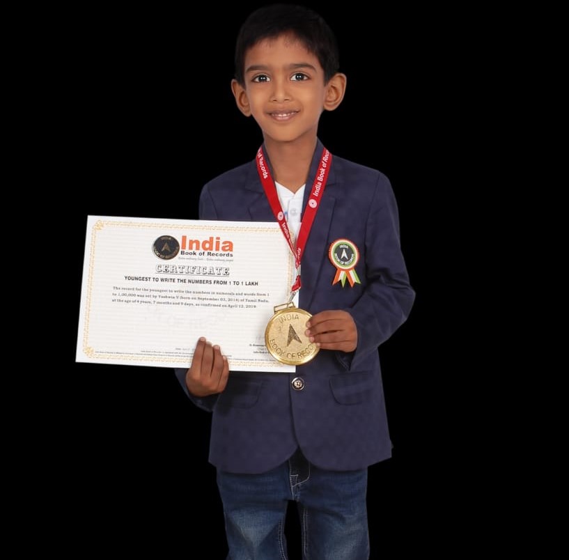 YOUNGEST TO WRITE THE NUMBERS FROM 1 TO 1 LAKH India Book Of Records