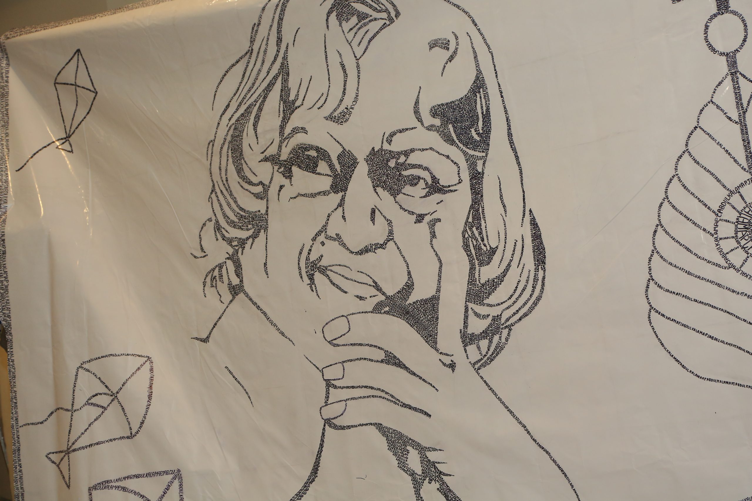 LARGEST PORTRAIT OF DR. APJ ABDUL KALAM BY SIGNATURES - India Book of ...
