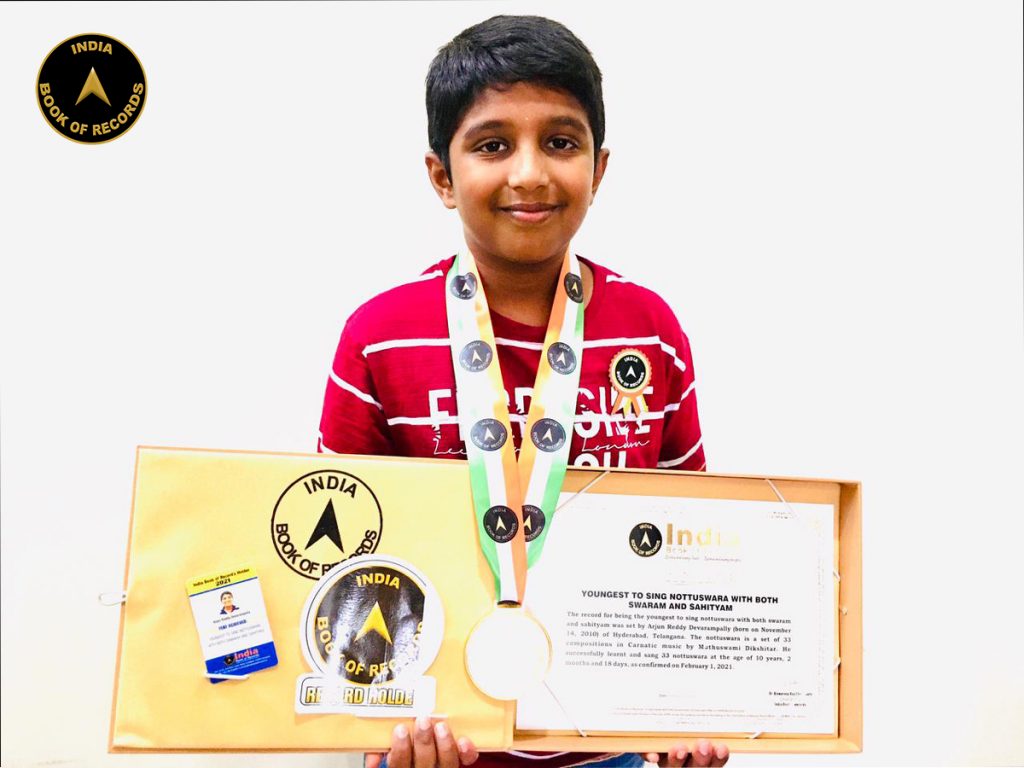 Youngest to sing nottuswara with both swaram and sahityam - India Book ...