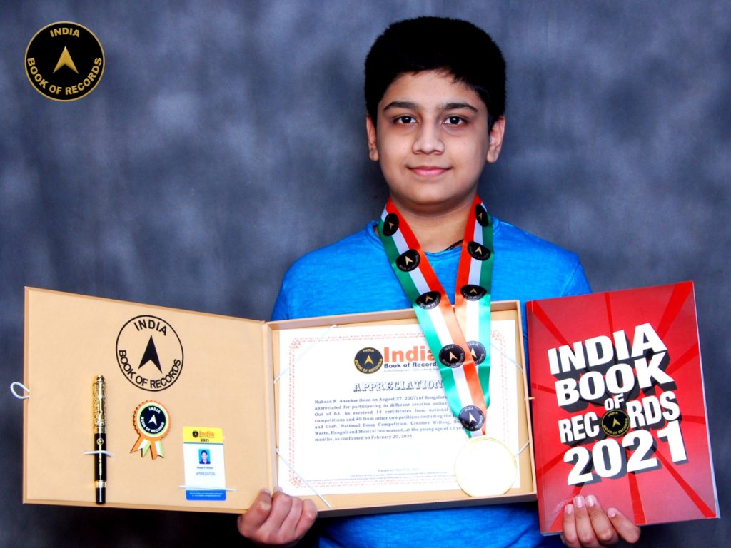 Ruhaan R. Anvekar - Appreciation - India Book of Records