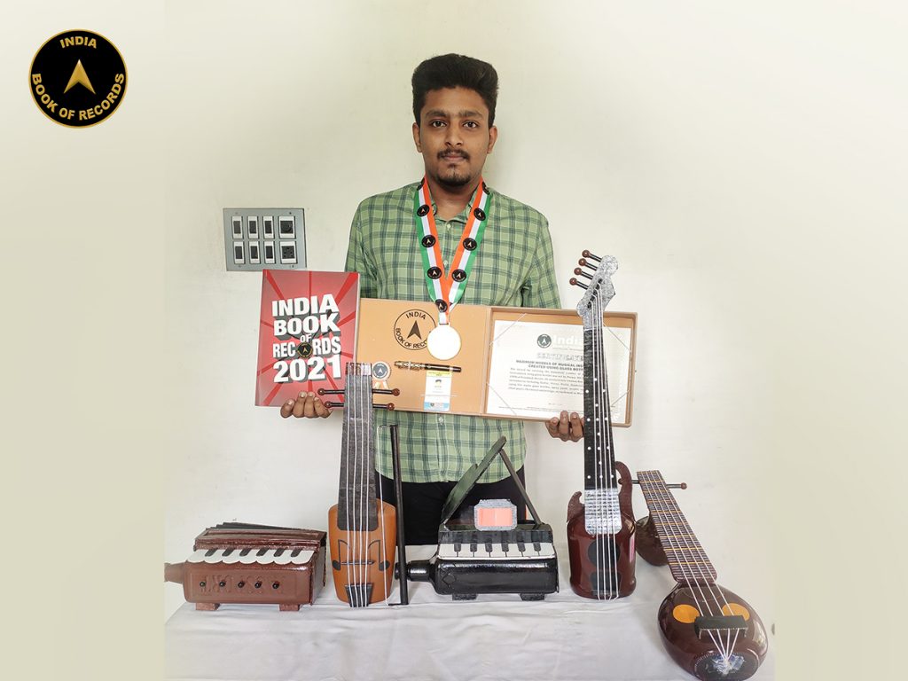 Maximum models of musical instruments created using glass bottles ...