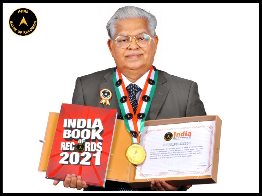 Dr M.V.Raghavendra Rao - Appreciation - India Book of Records