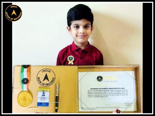 Maximum car models identified by a kid - India Book of Records