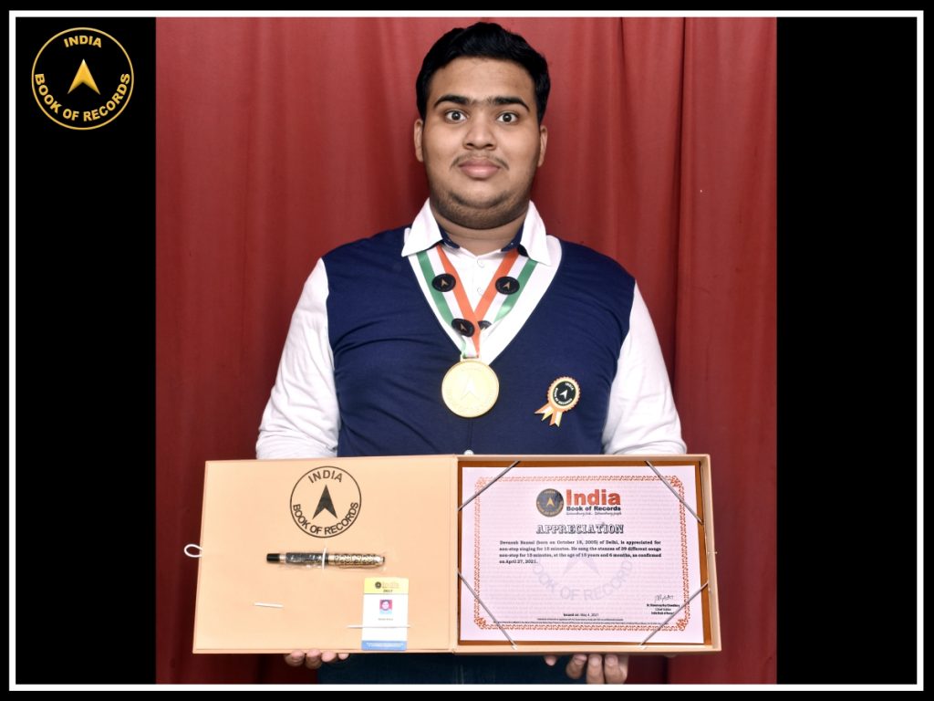 Devansh Bansal - Appreciation - India Book of Records