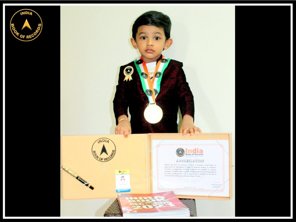 Krishav Sai - Appreciation - India Book of Records