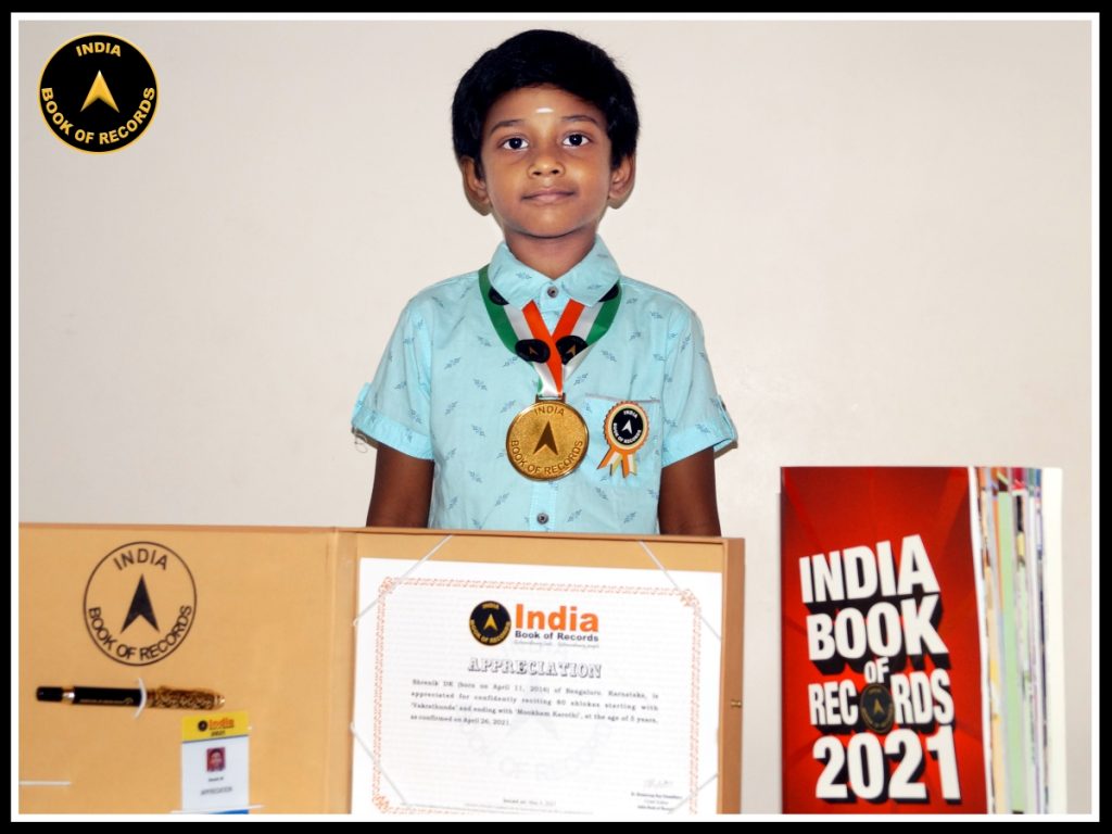Shrenik DK - Appreciation - India Book of Records