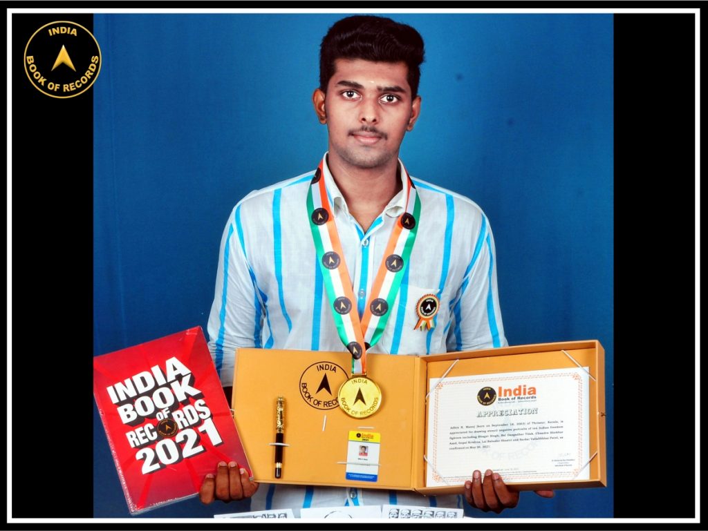 Adhin K. Manoj - Appreciation - India Book of Records