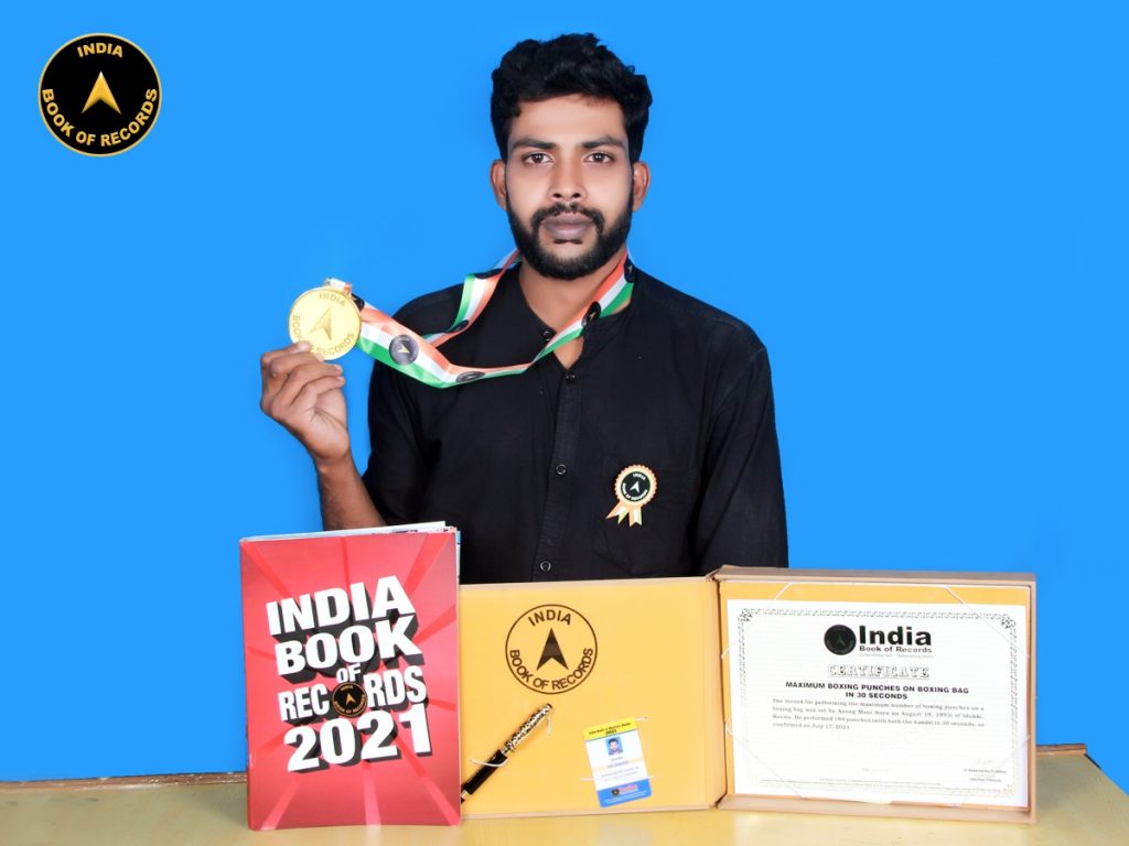 Maximum boxing punches on boxing bag in 30 seconds - India Book of Records