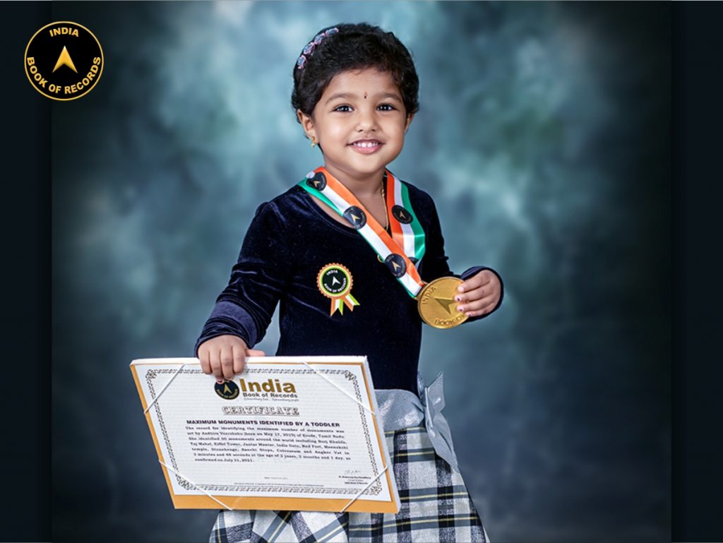 Maximum monuments identified by a toddler - India Book of Records