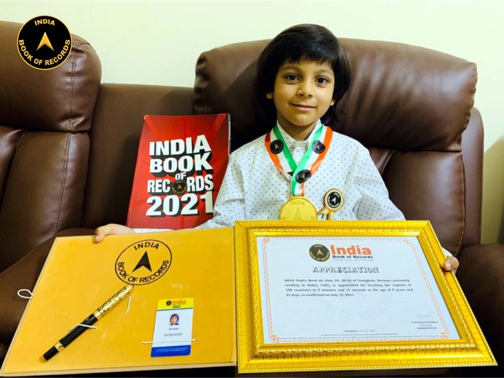 Advik Gupta - Appreciation - India Book of Records