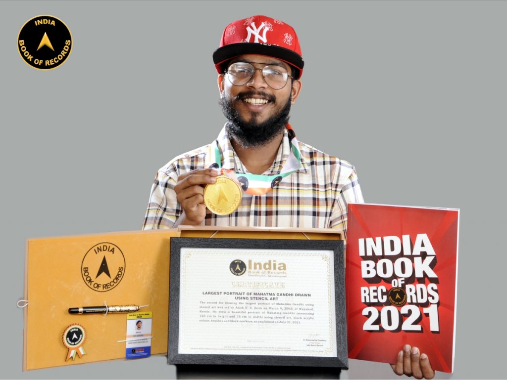 Largest portrait of Mahatma Gandhi drawn using stencil art - India Book ...