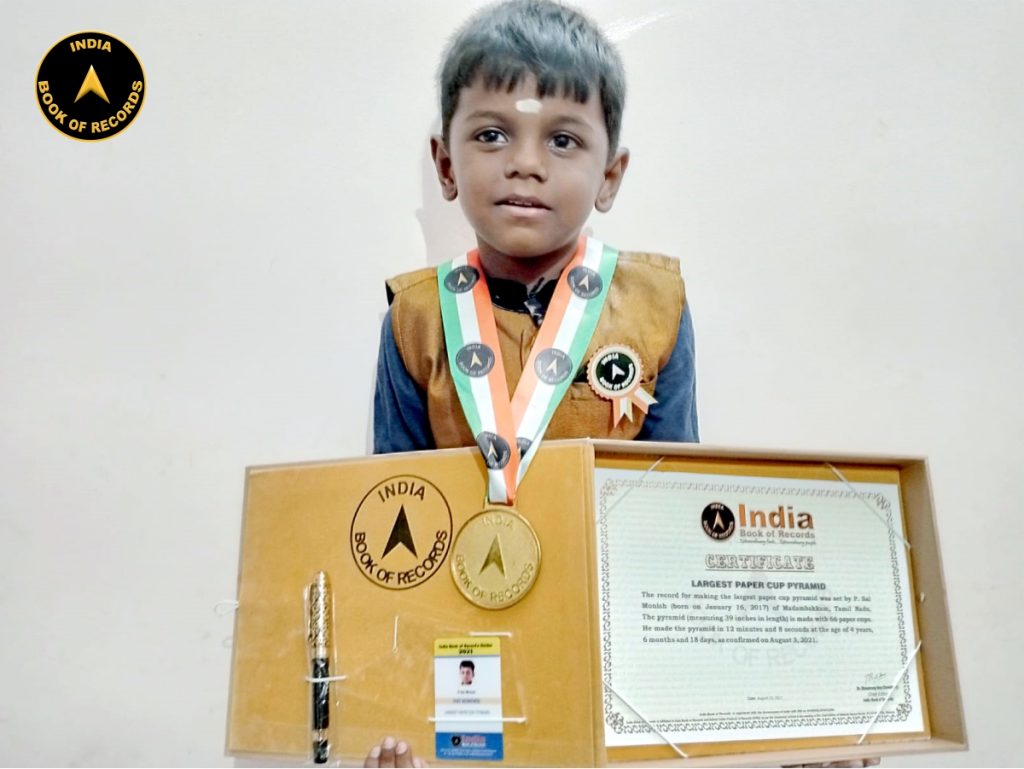 Largest paper cup pyramid - India Book of Records