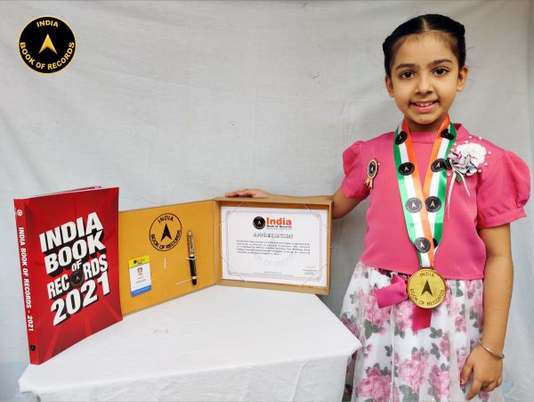 Savreen Kaur - Appreciation - India Book of Records