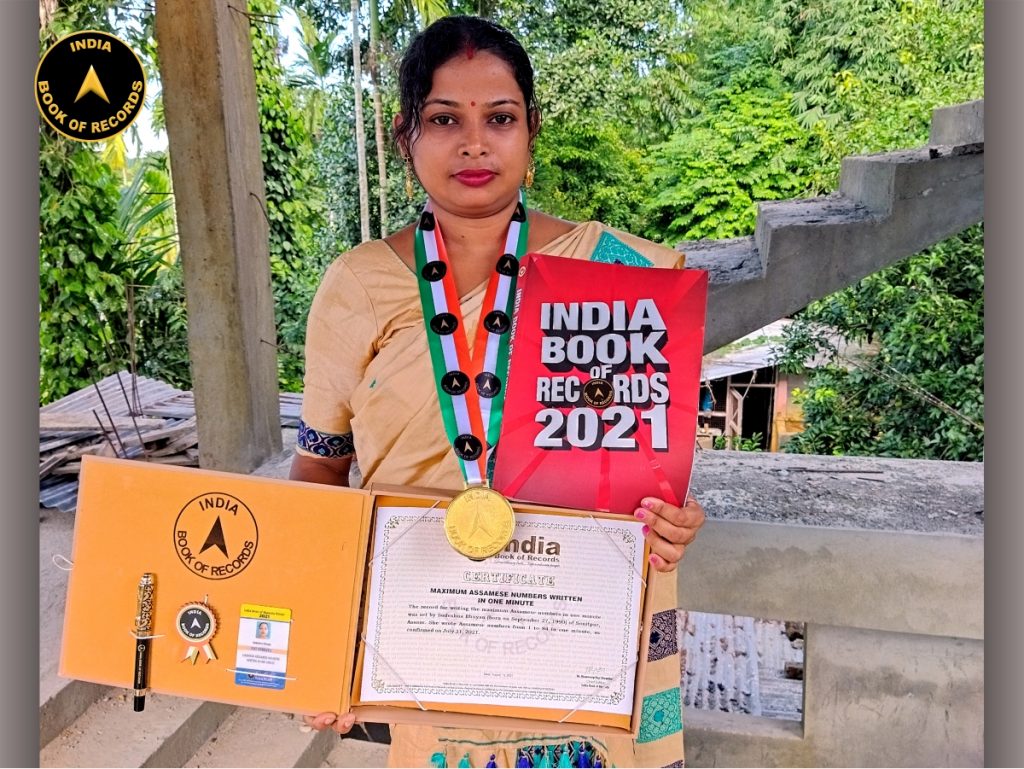 Maximum Assamese numbers written in one minute - India Book of Records