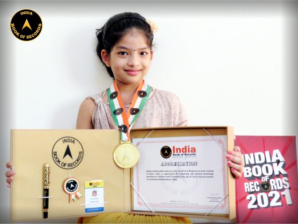 Agniya Arokianadhen - Appreciation - India Book of Records