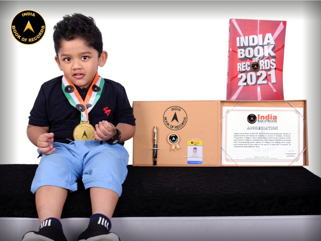Aagney Lenju - Appreciation - India Book of Records