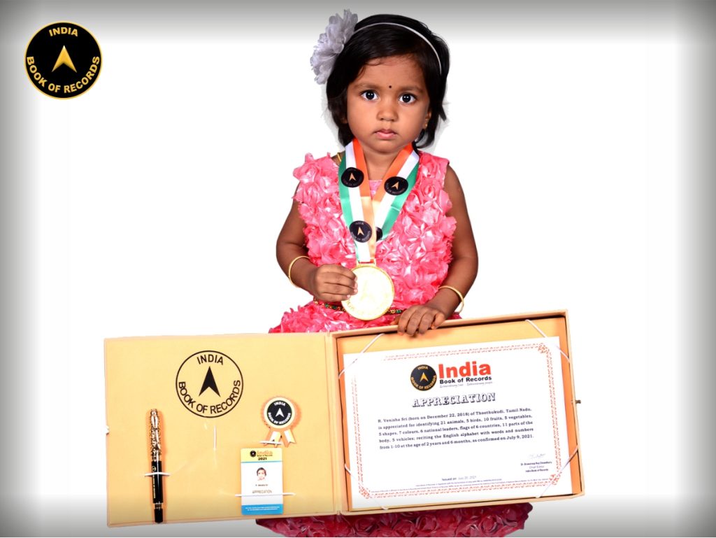 R. Venisha Sri - Appreciation - India Book of Records