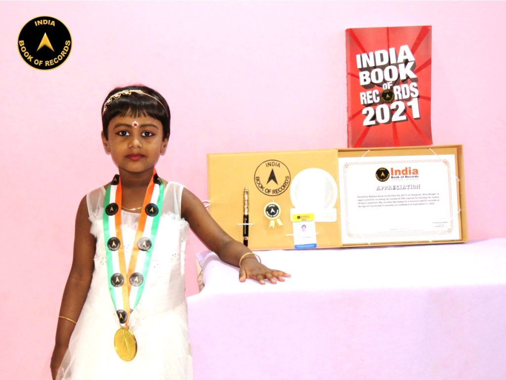 Sansthita Mahata - Appreciation - India Book of Records