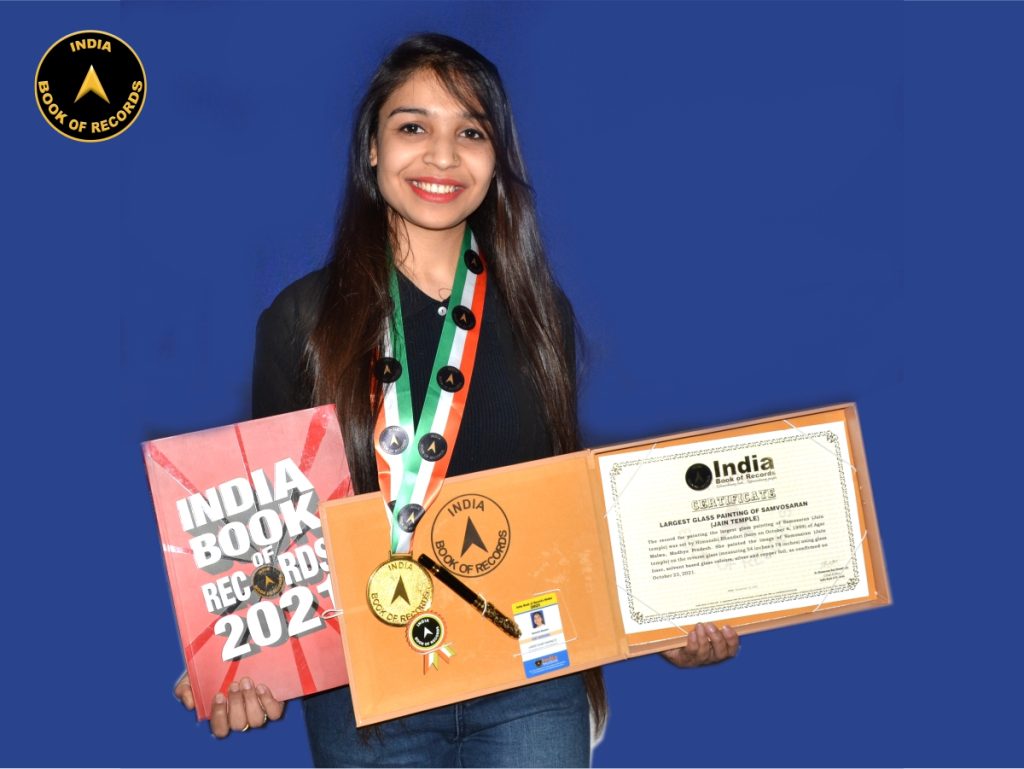 Largest glass painting of Samvosaran (Jain temple) - India Book of Records