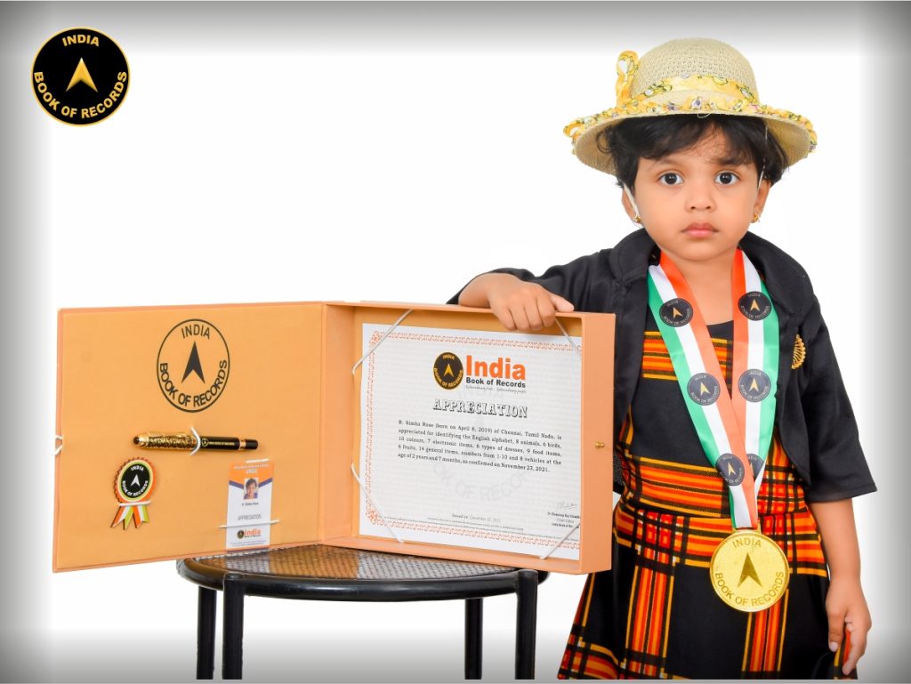 R. Simha Rose - Appreciation - India Book of Records