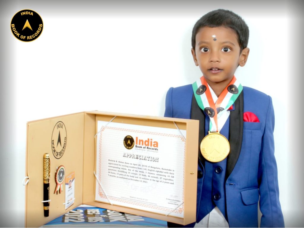 Ruthvik R. Rohan - Appreciation - India Book of Records