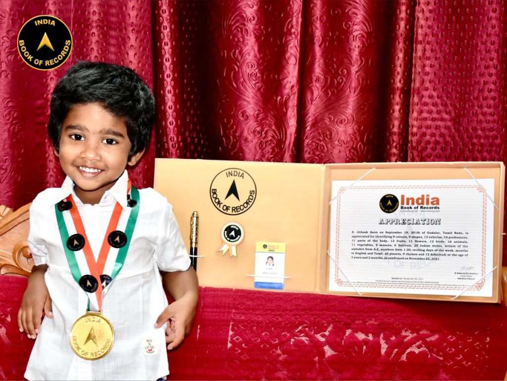 S. Jithesh - Appreciation - India Book of Records