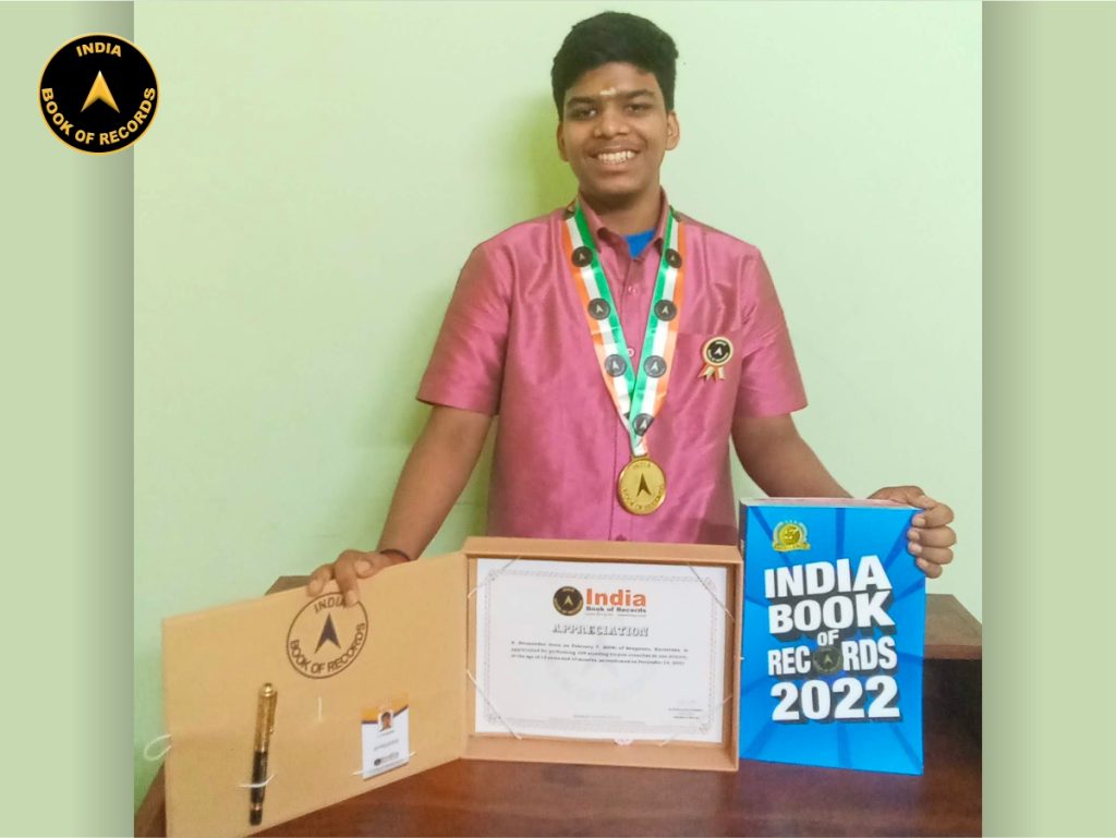 S. Sivanandan - Appreciation - India Book of Records