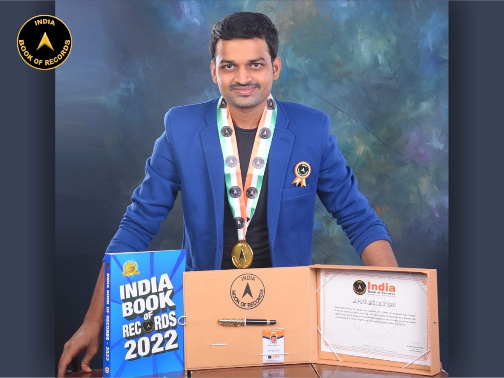 Santhosh Kumar S. - Appreciation - India Book of Records