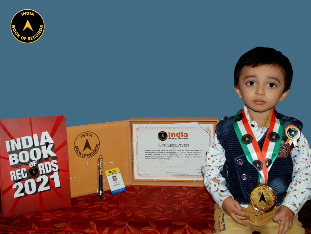 Yohaan Avadh Oza - Appreciation - India Book of Records