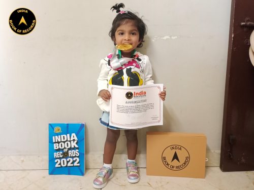 Pravya J. Nair - Appreciation - India Book of Records