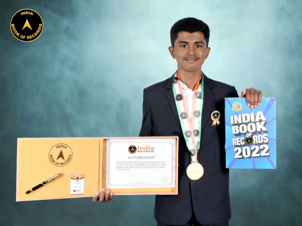 Aadithyan Rajesh - Appreciation - India Book of Records