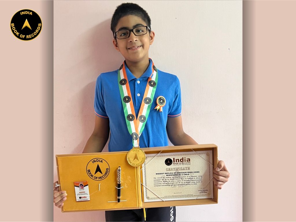 Biggest replica of dinosaur made using newspaper by a child - India ...