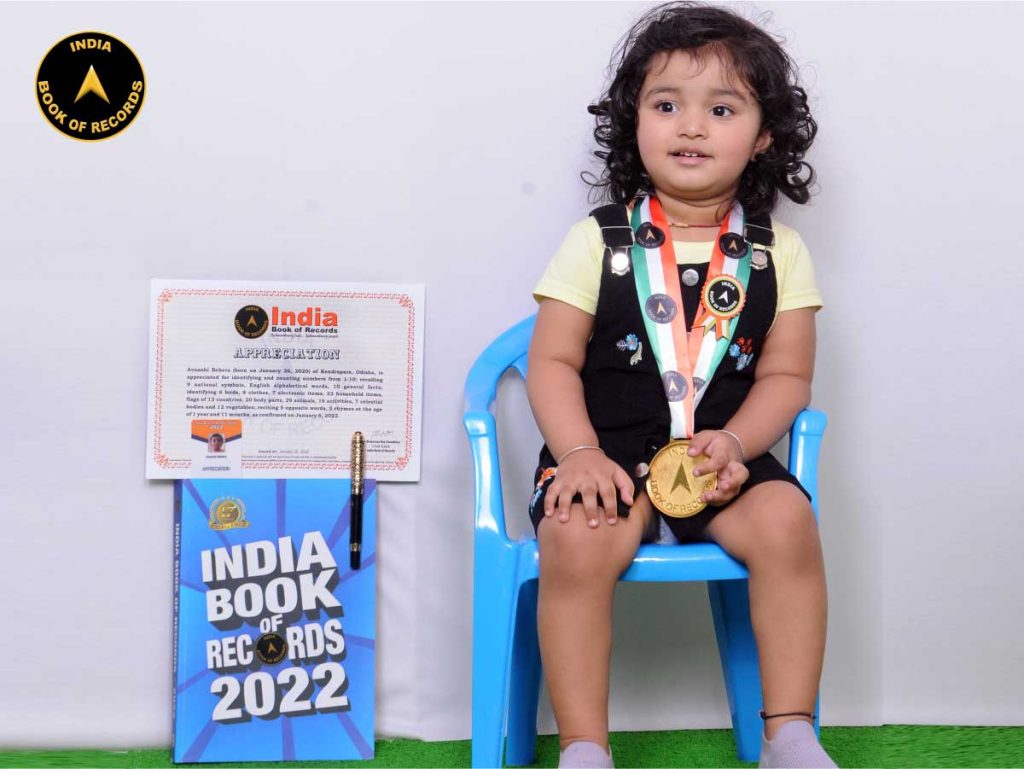 Avanshi Behera - Appreciation - India Book of Records