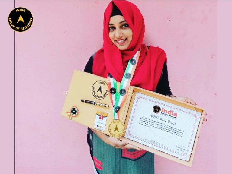 Fasna A.K. - Appreciation - India Book of Records