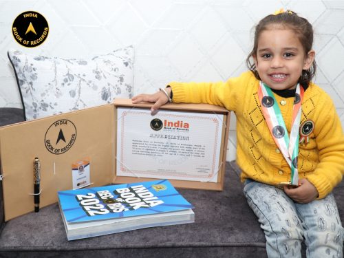 Rudhvika - Appreciation - India Book of Records