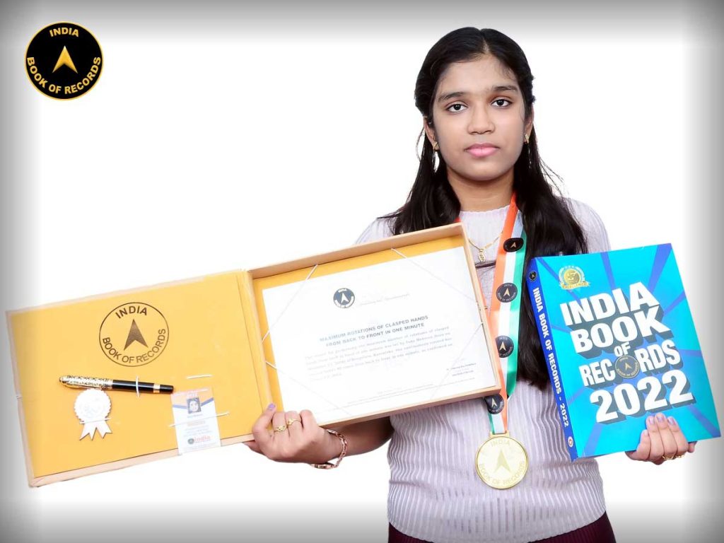 Maximum rotations of clasped hands from back to front in one minute ...