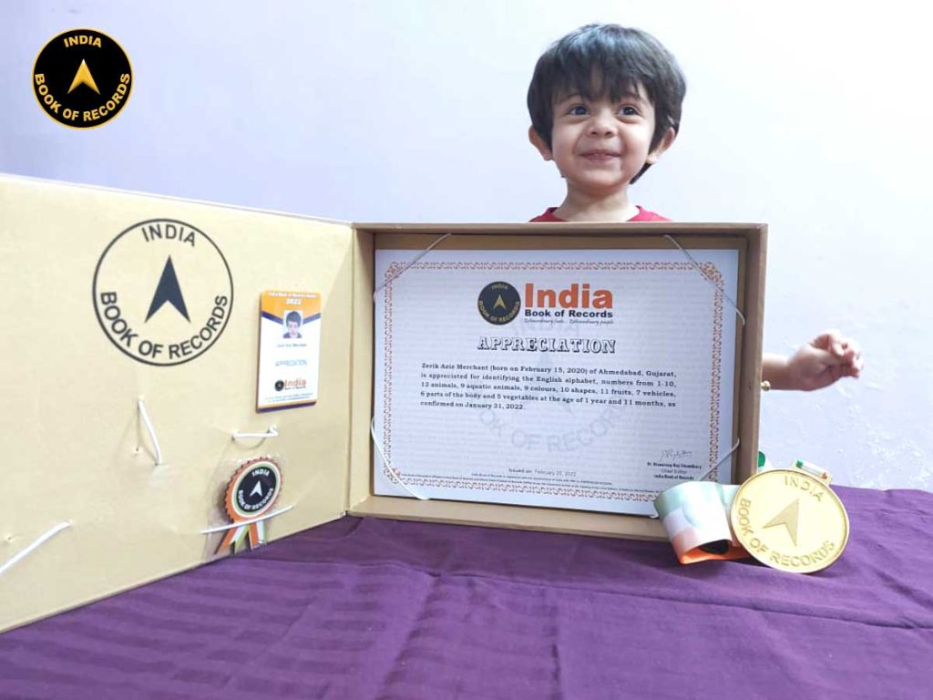 Zerik Aziz Merchant - Appreciation - India Book of Records
