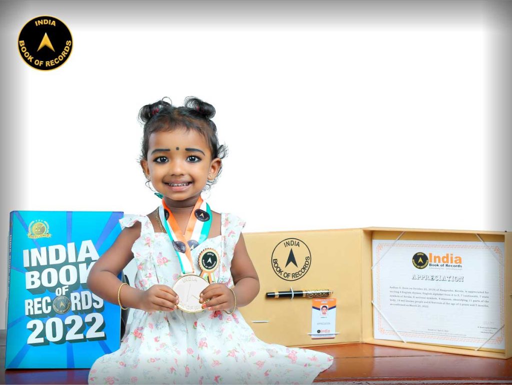 Aadhya S. - Appreciation - India Book of Records