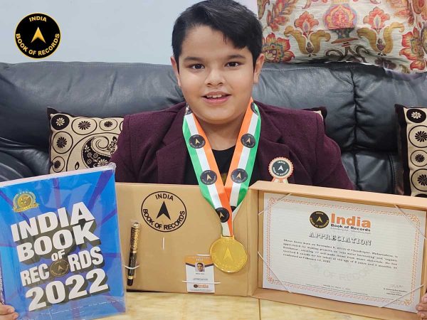 Dhruv Arora - Appreciation - India Book of Records