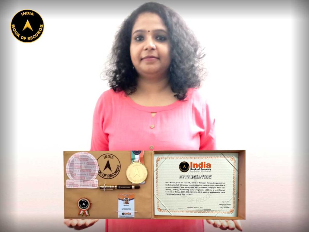 Neha Menon - Appreciation - India Book of Records