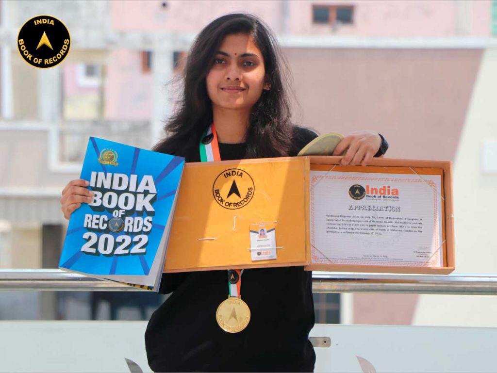 Sabbineni Priyanka - Appreciation - India Book of Records