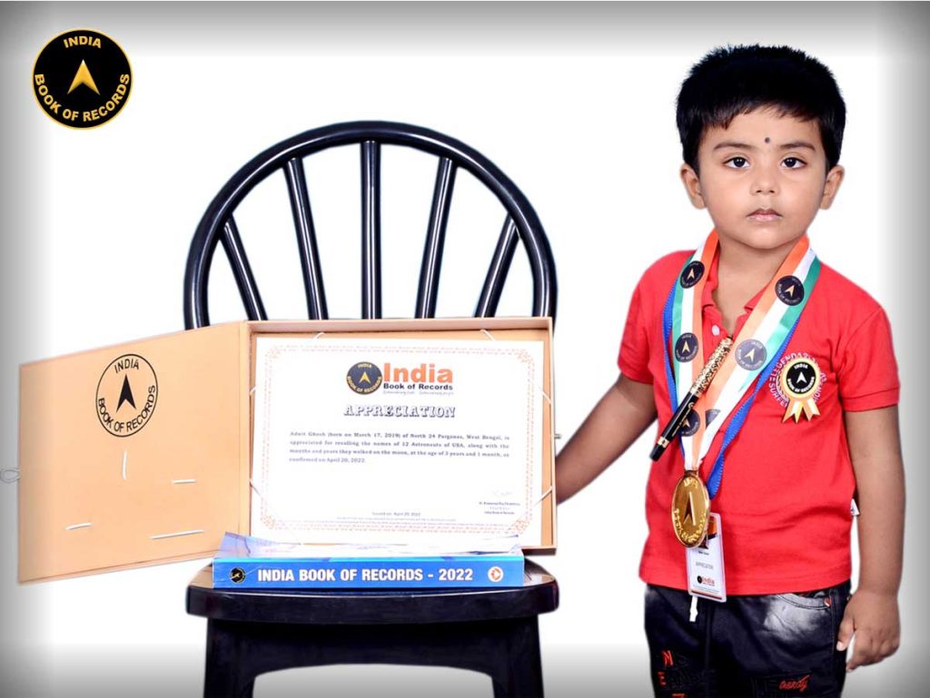 Adwit Ghosh - Appreciation - India Book of Records