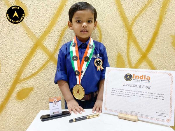 Muhammad Affan - Appreciation - India Book of Records