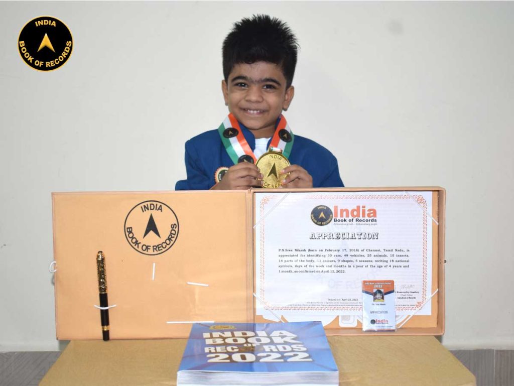 P.N.Sree Nikash - Appreciation - India Book of Records