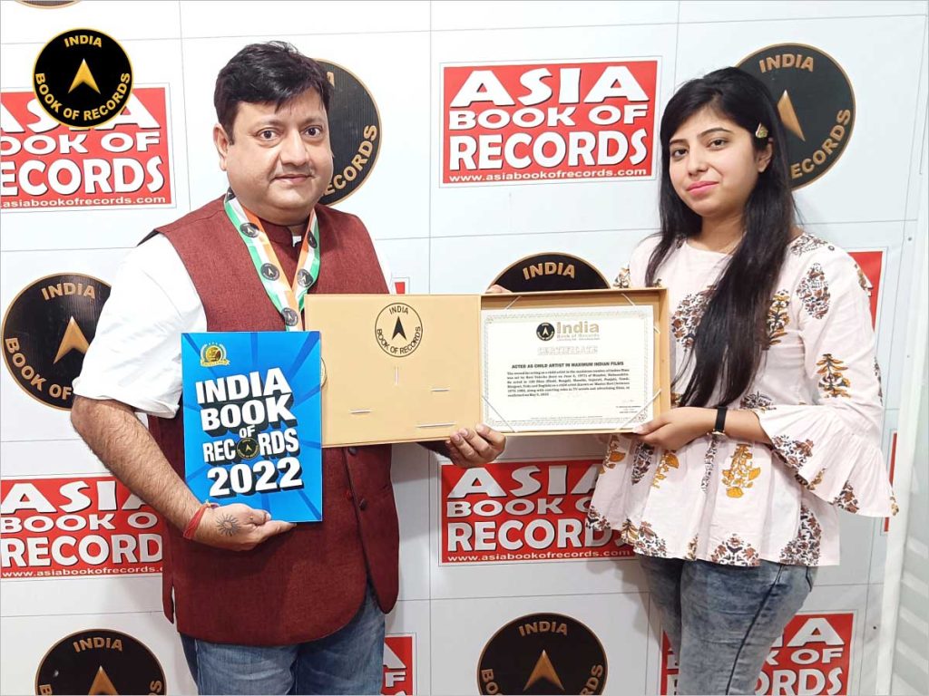Acted as child artist in maximum Indian films - India Book of Records