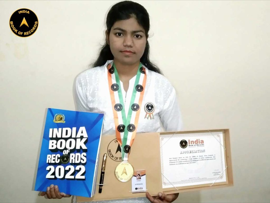 Arti Kumari - Appreciation - India Book of Records