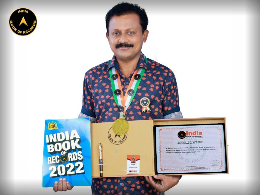 M G Manoj - Appreciation - India Book of Records