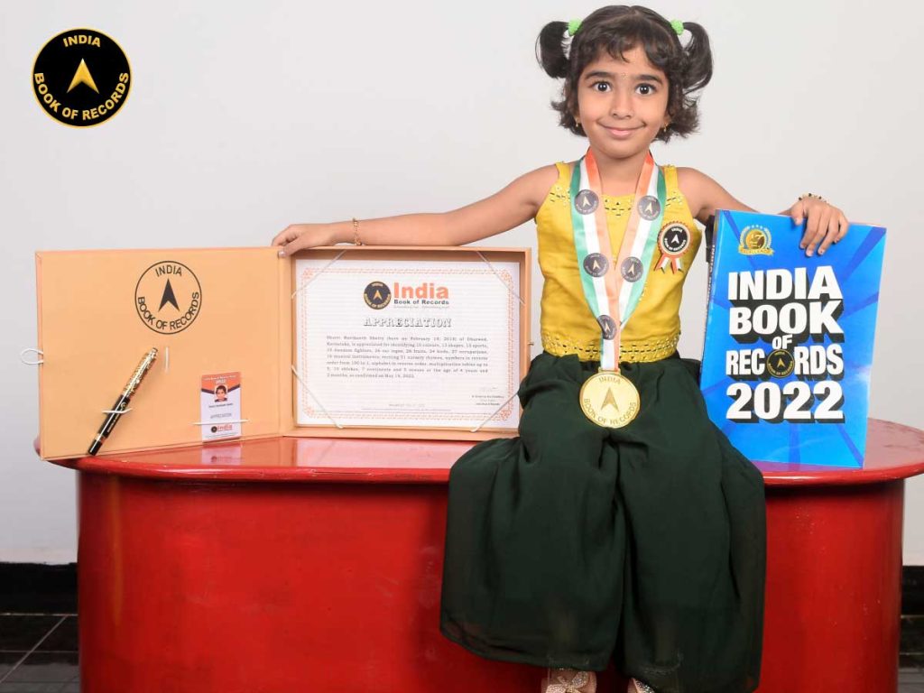 Sharvi Ravikanth Shetty - Appreciation - India Book of Records