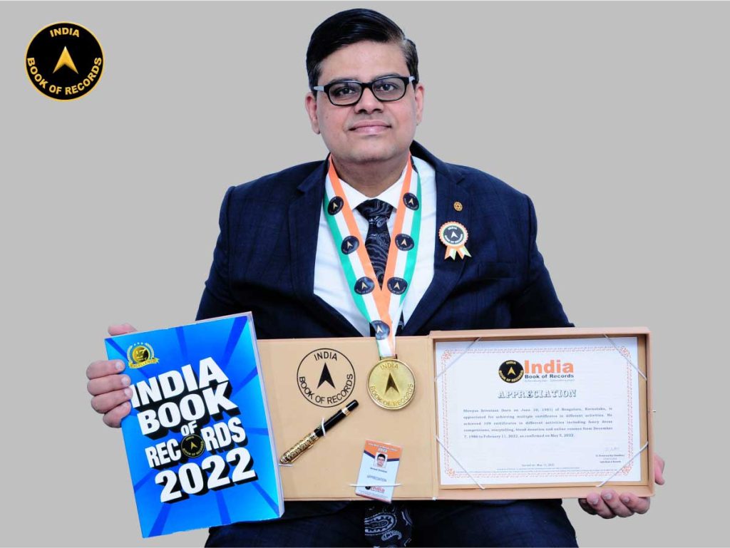 Shreyas Srivatsan - Appreciation - India Book of Records