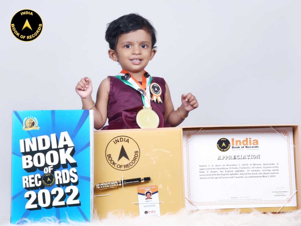 Aadrita L. S - Appreciation - India Book of Records